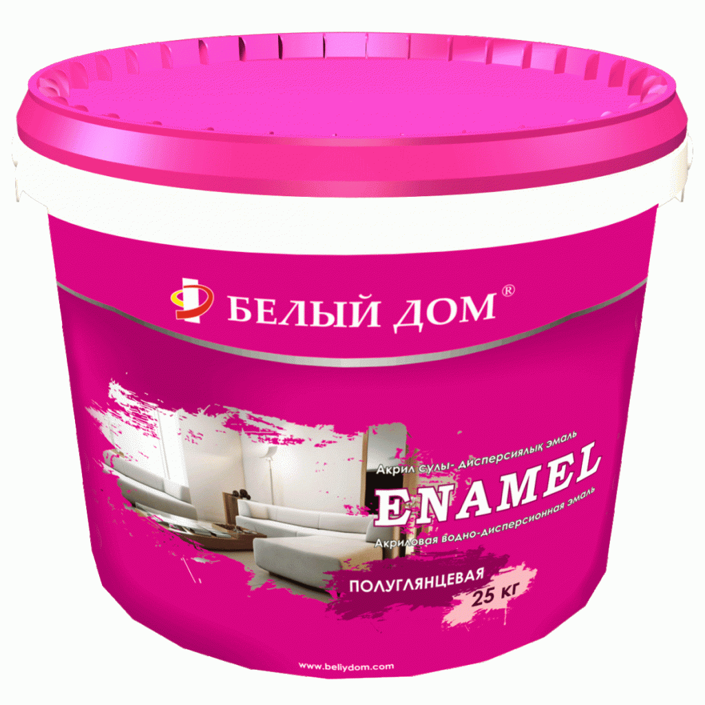 Эмаль на акриловой основе (моющаяся краска для стен) ENAMEL